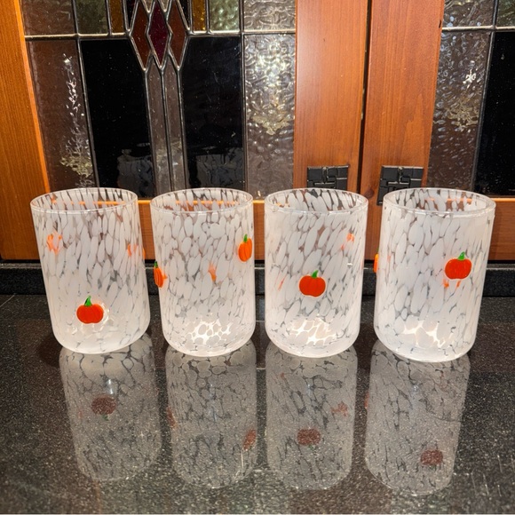 Kitchen | Anthropologie Inspired Pumpkin Fall Drinking Glasses Set Of 4 ...